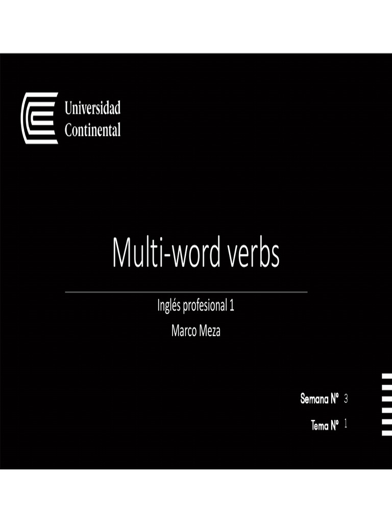 Multi-word verbs in English professional contexts | PDF