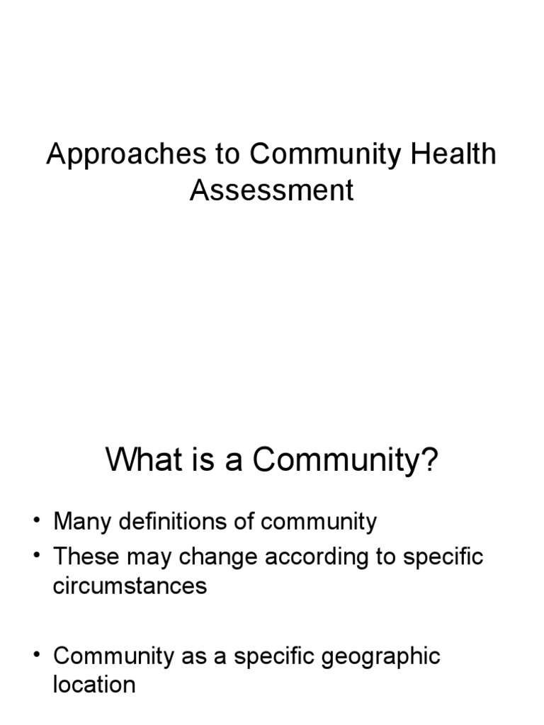 Community Health Assessment Approaches | PDF | Community | System