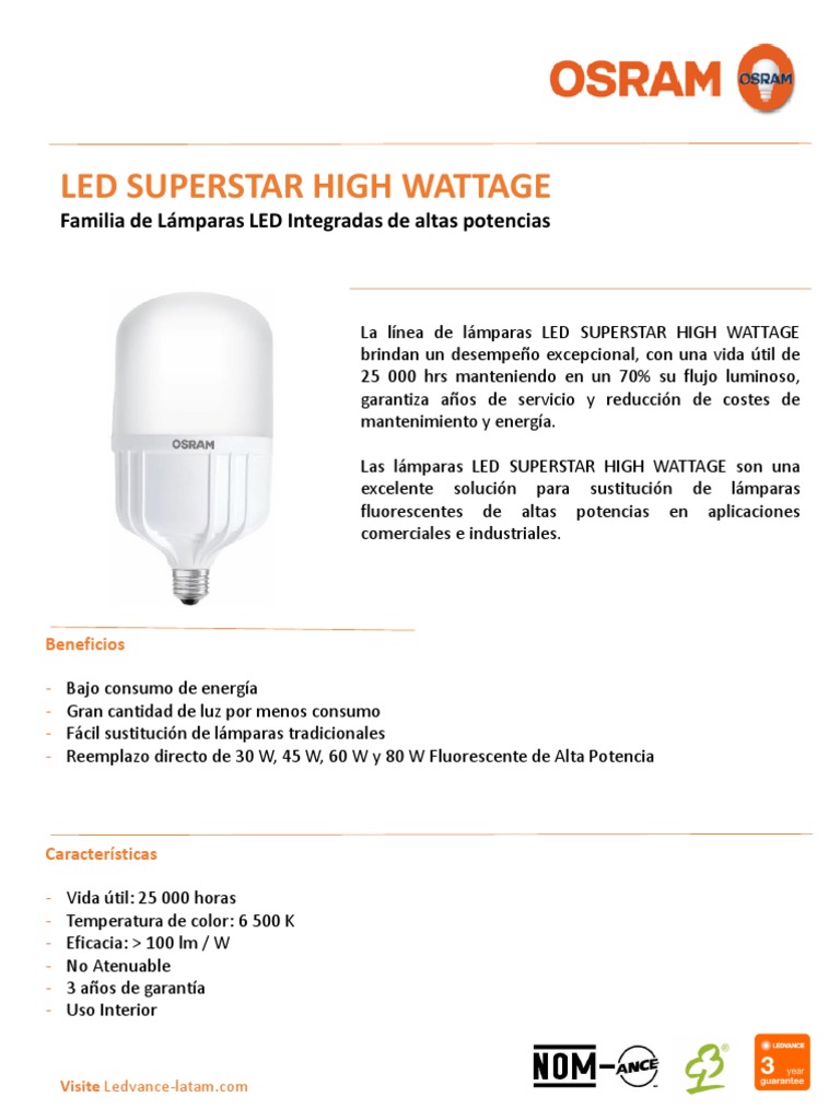 Ficha Tecnica LED SS HW 2 PDF | PDF | Diodo emisor de luz | Encendiendo