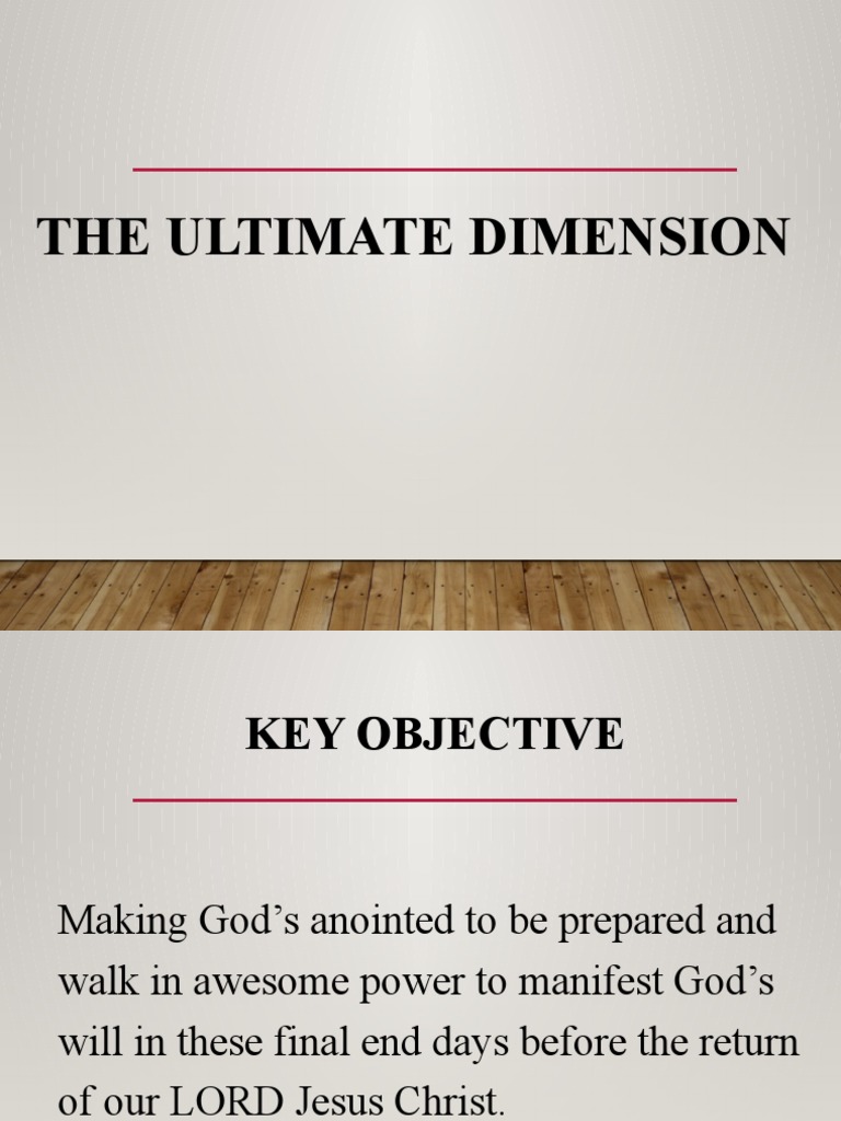 The Ultimate Dimension | PDF | Jesus | Systematic Theology