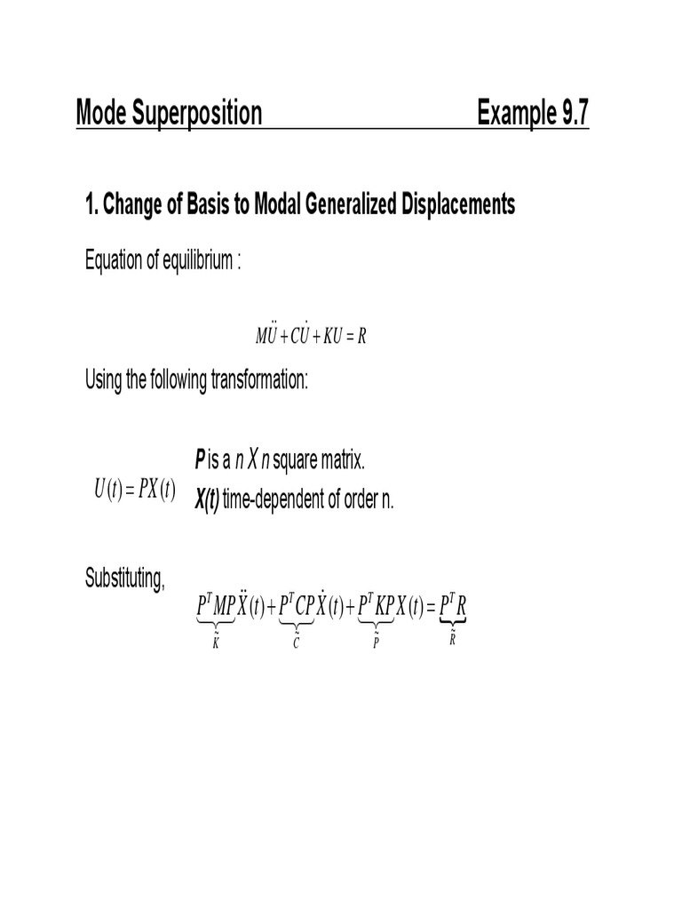 Mode Superposition Example | PDF | Normal Mode | Applied Mathematics