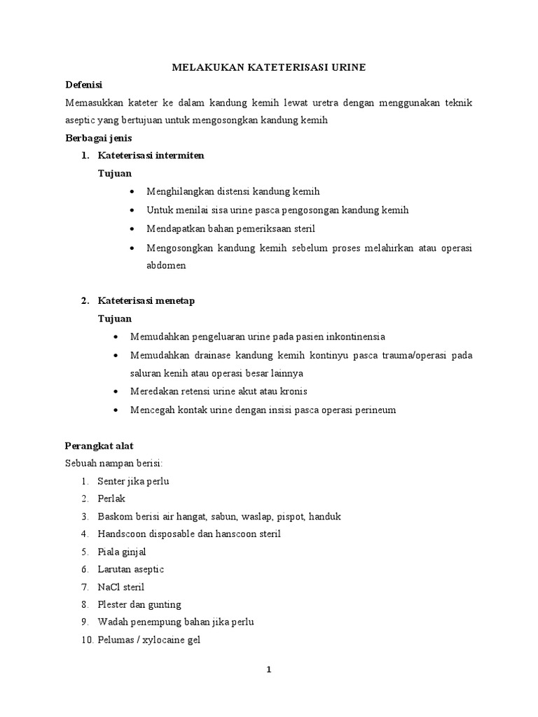 Sop-Pemasangan-Kateter Wanita | PDF