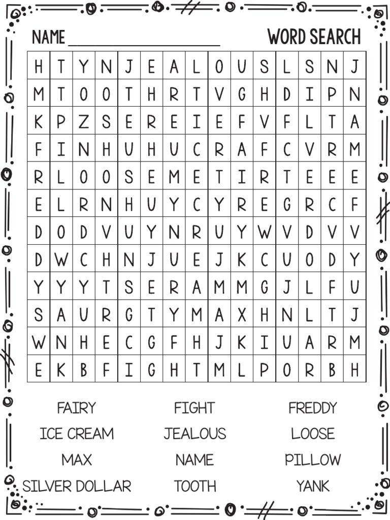 Ready Freddy Tooth Trouble (Word Search) | PDF