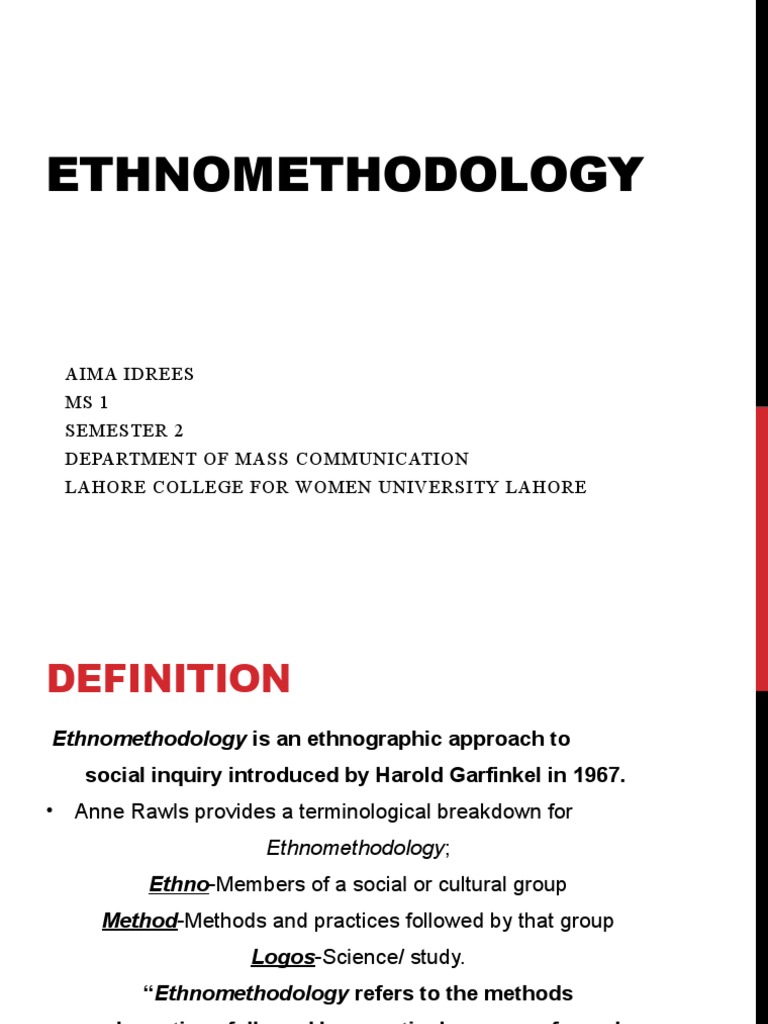 Understanding Ethnomethodology | PDF | Justification | Philosophical ...