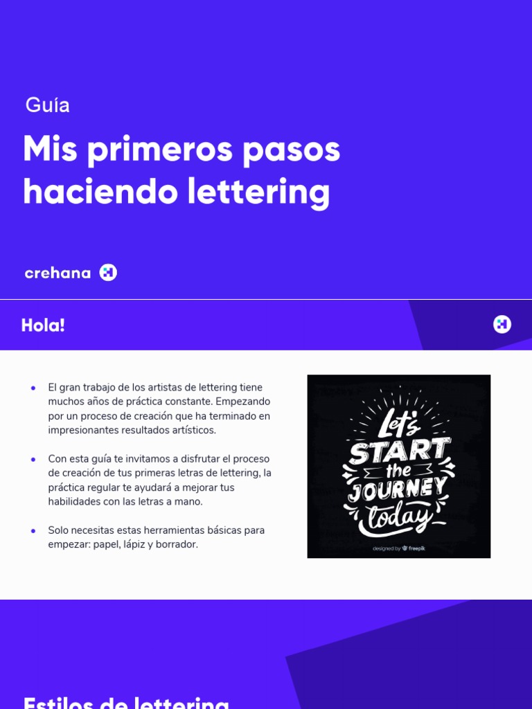 Guia Mis Primeros Pasos Haciendo Lettering-Vf | PDF | Lápiz | Escritura
