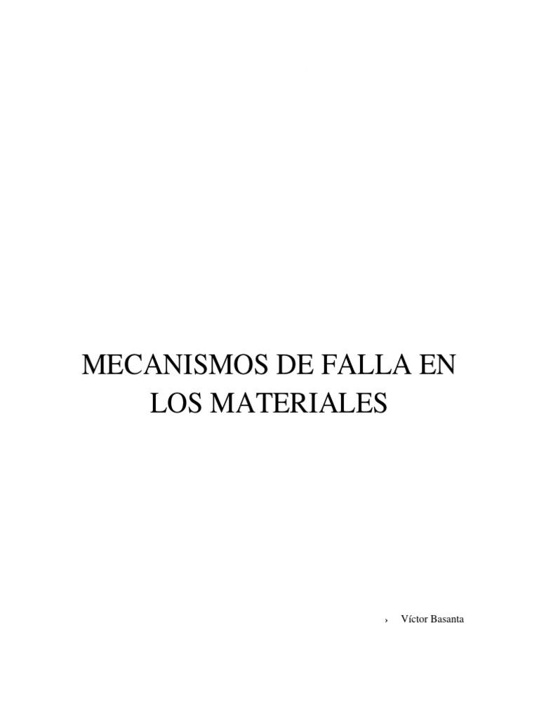 Mecanismos de Fallas en Los Materiales | PDF | Fatiga (material ...