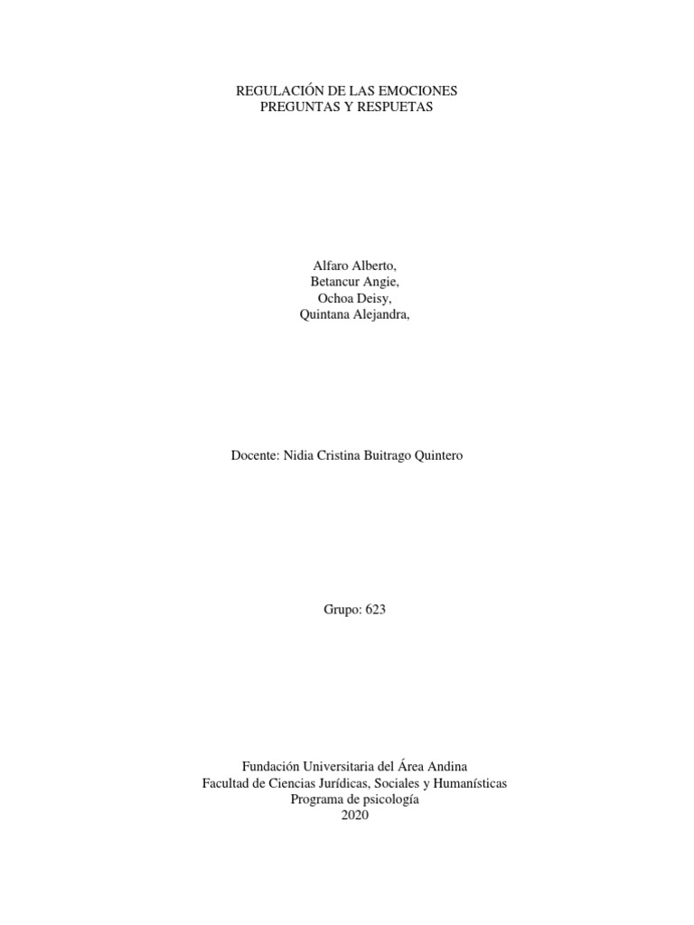 Regulacion De Las Emociones Pdf Ira Las Emociones