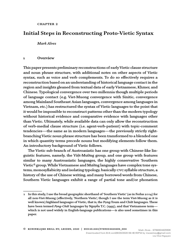 (9789004396951 - Austroasiatic Syntax in Areal and Diachronic ...