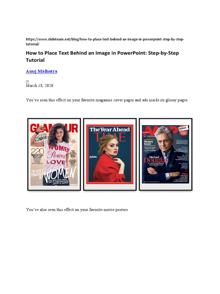 PowerPoint Text-Behind-Image Guide | PDF | Microsoft Power Point ...
