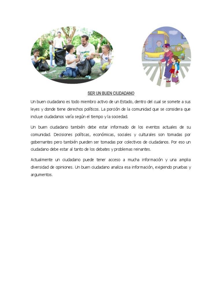 Cómo ser un buen ciudadano para niños | PDF