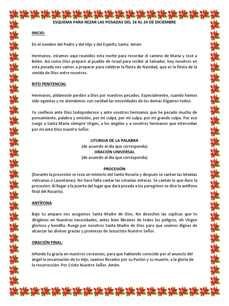 Esquema para rezar las Posadas | PDF | María, madre de Jesús | San José