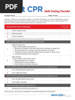 BLS Course Infant CPR Skills Testing Checklist | PDF | Cardiopulmonary ...