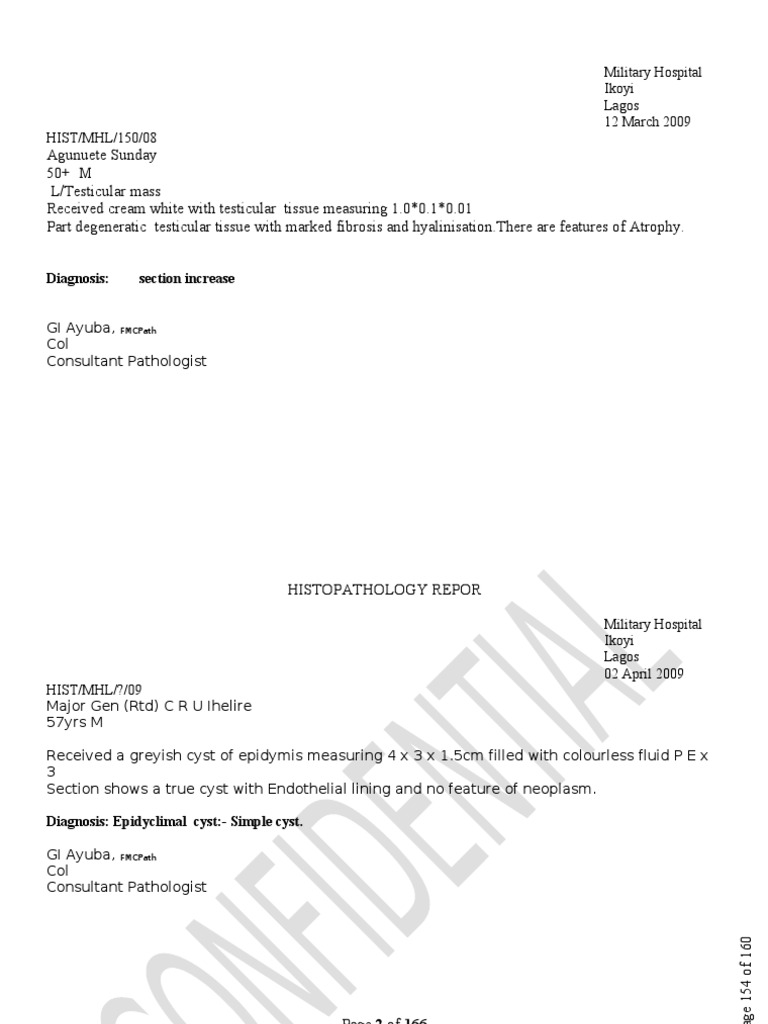 Histopathology Reports 2010 | PDF | Histopathology | Neoplasms