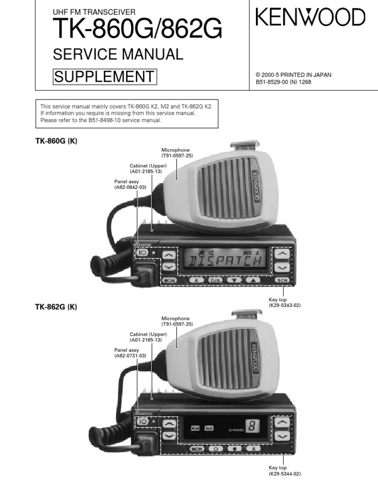 TK-860G/862G: Service Manual Supplement | PDF | Electrical Connector ...