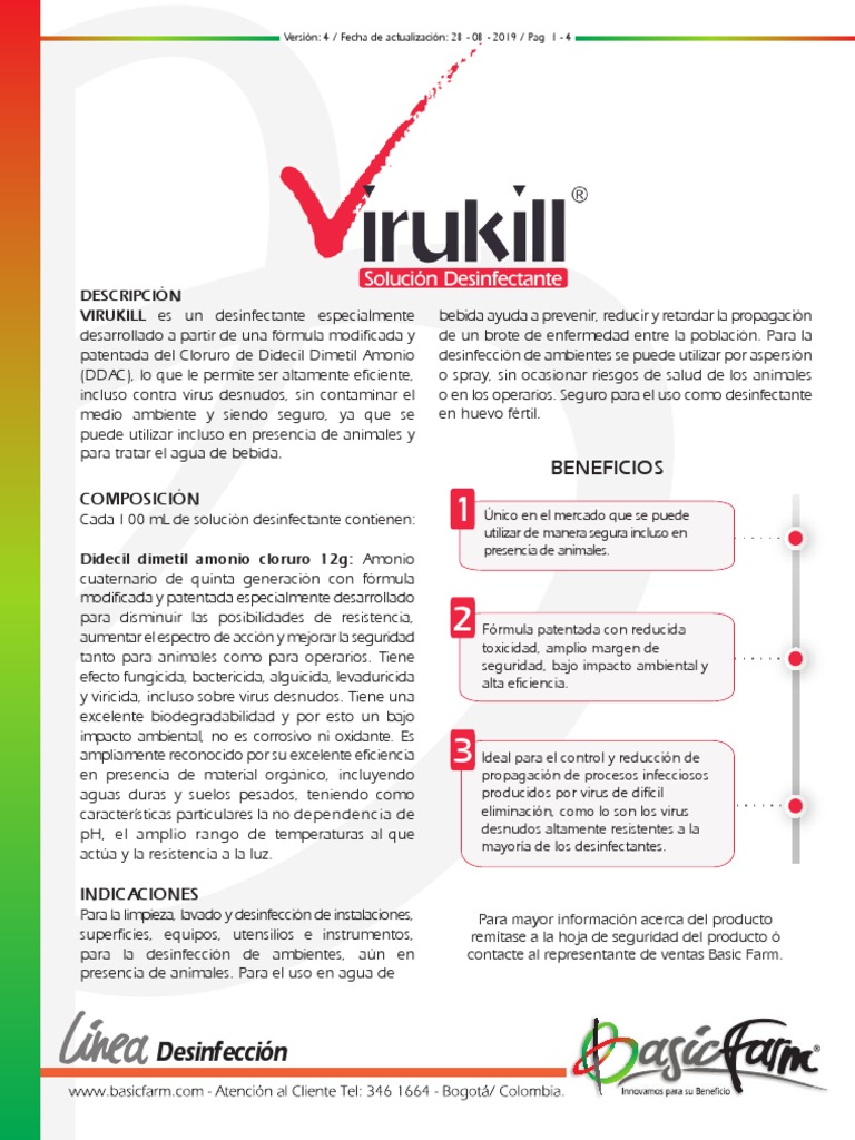 FT Virukill Desinfeccion Avicola | PDF | Virus | Agua