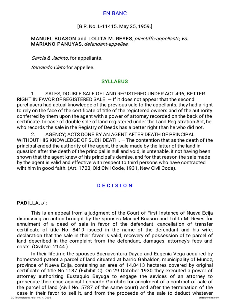 Buason vs. Panuyas | PDF | Lawsuit | Social Institutions