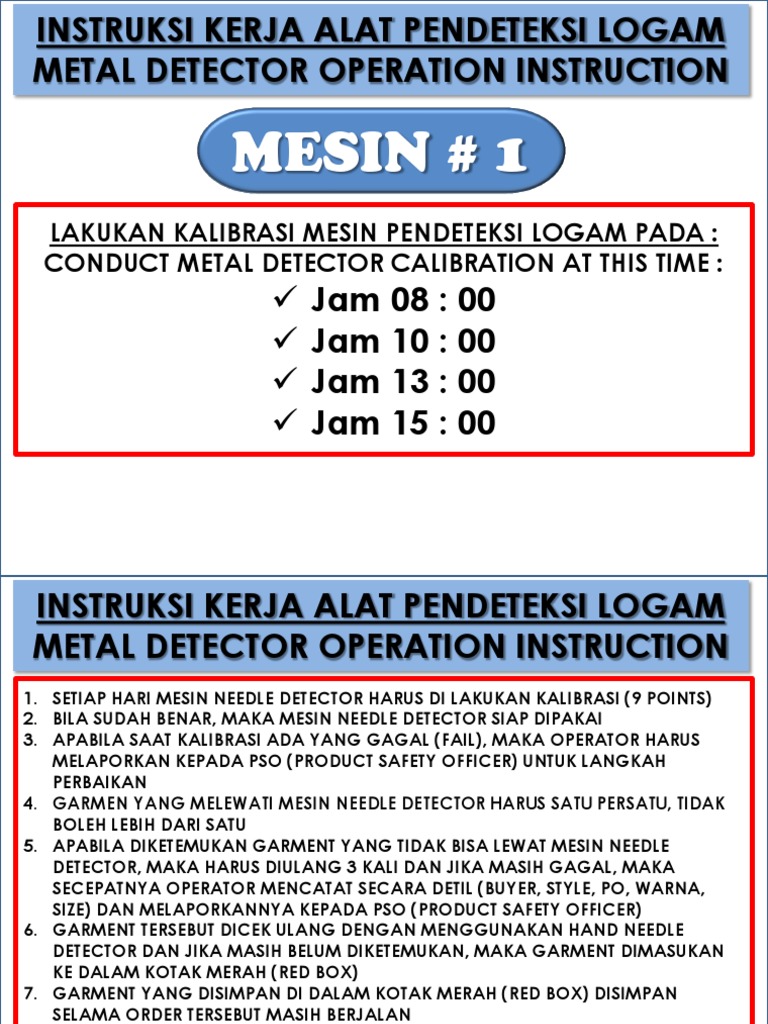 Instruksi Kalibrasi Metal Detector | PDF | Teknologi & Rekayasa
