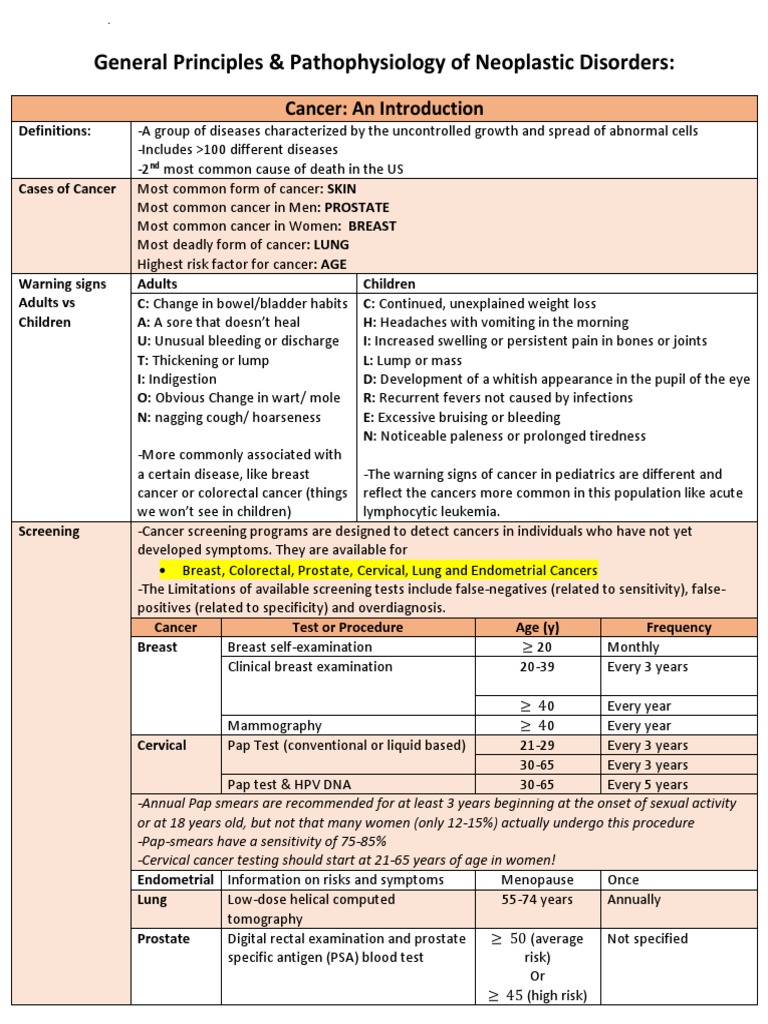 General Principles & Pathophysiology of Neoplastic Disorders | PDF ...