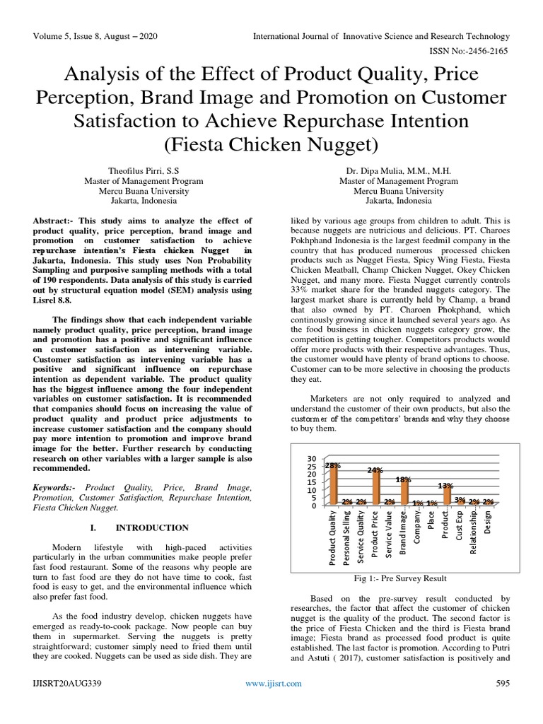 Analysis of The Effect of Product Quality, Price Perception, Brand ...