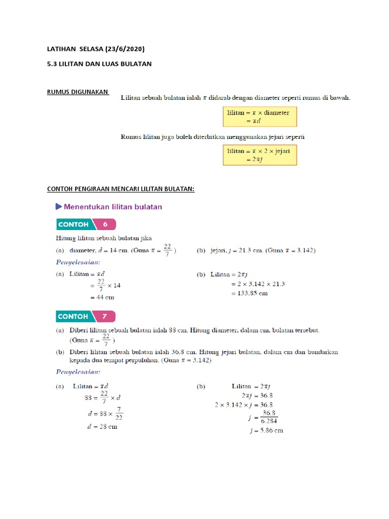 Contoh Soalan Lilitan