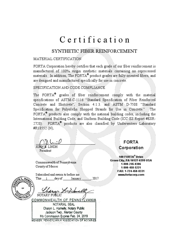 FORTA-FERRO - Product Certification 2017 PDF | PDF