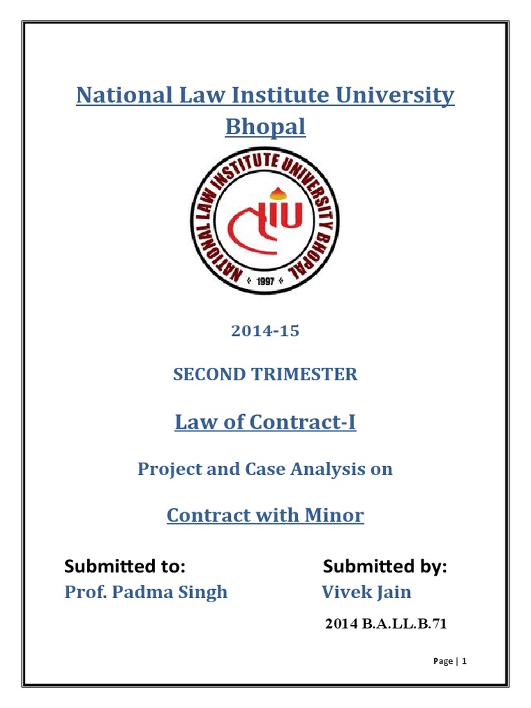 Minor's Contracts: Legal Analysis | PDF | Law Of Agency | Tort