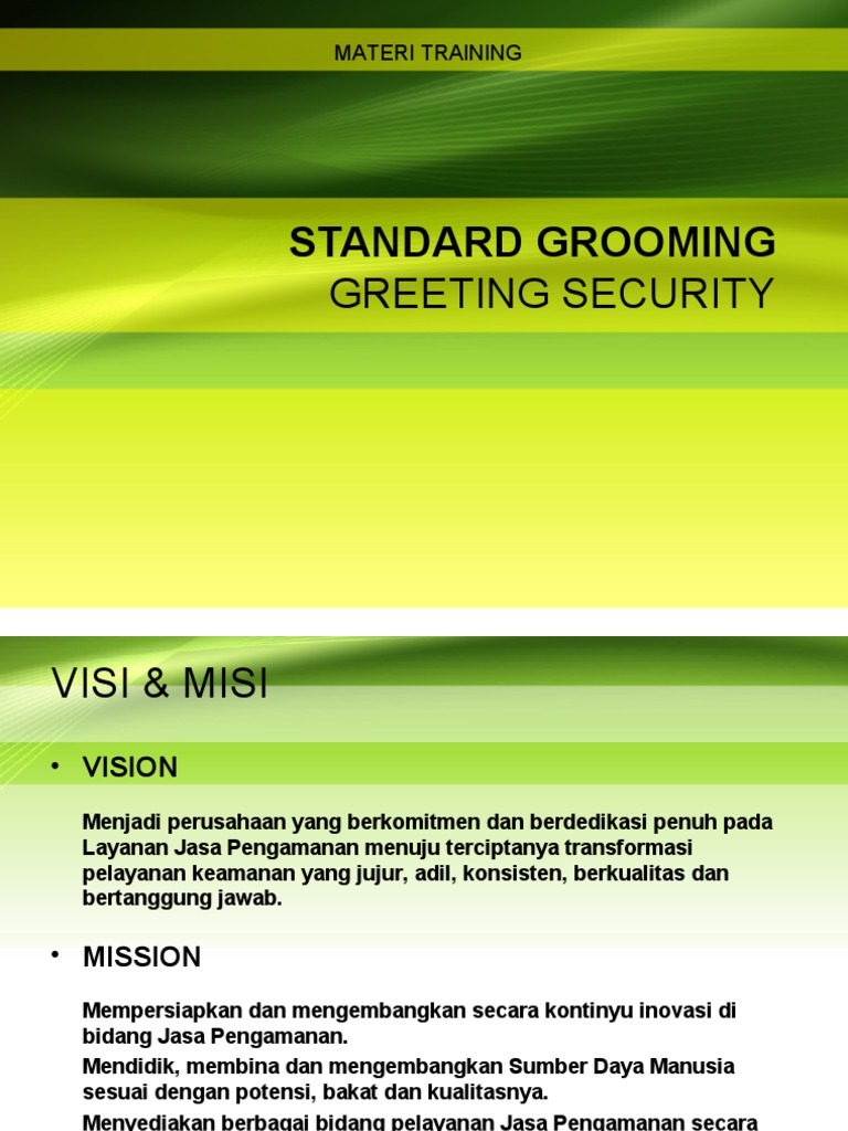 Standar Grooming untuk Karyawan Keamanan | PDF