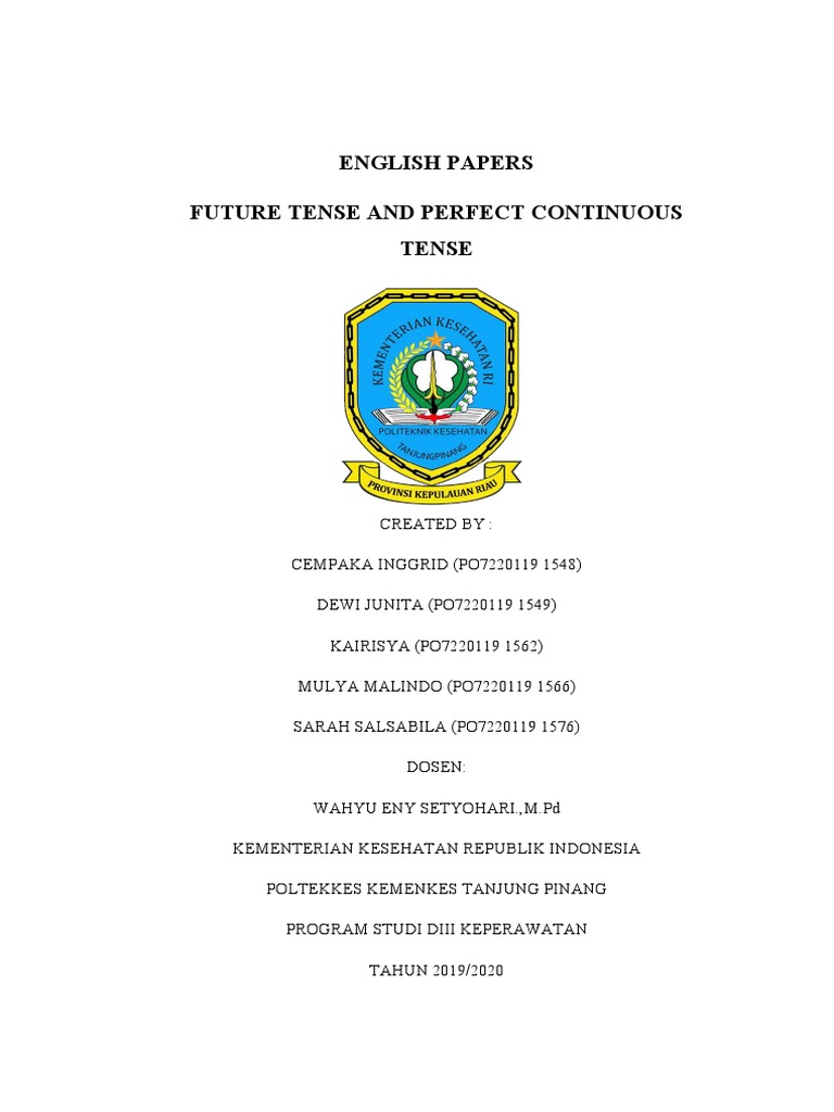 Makalah Inggris Group 3 Future Tenses | PDF | Grammatical Tense | Perfect (Grammar)