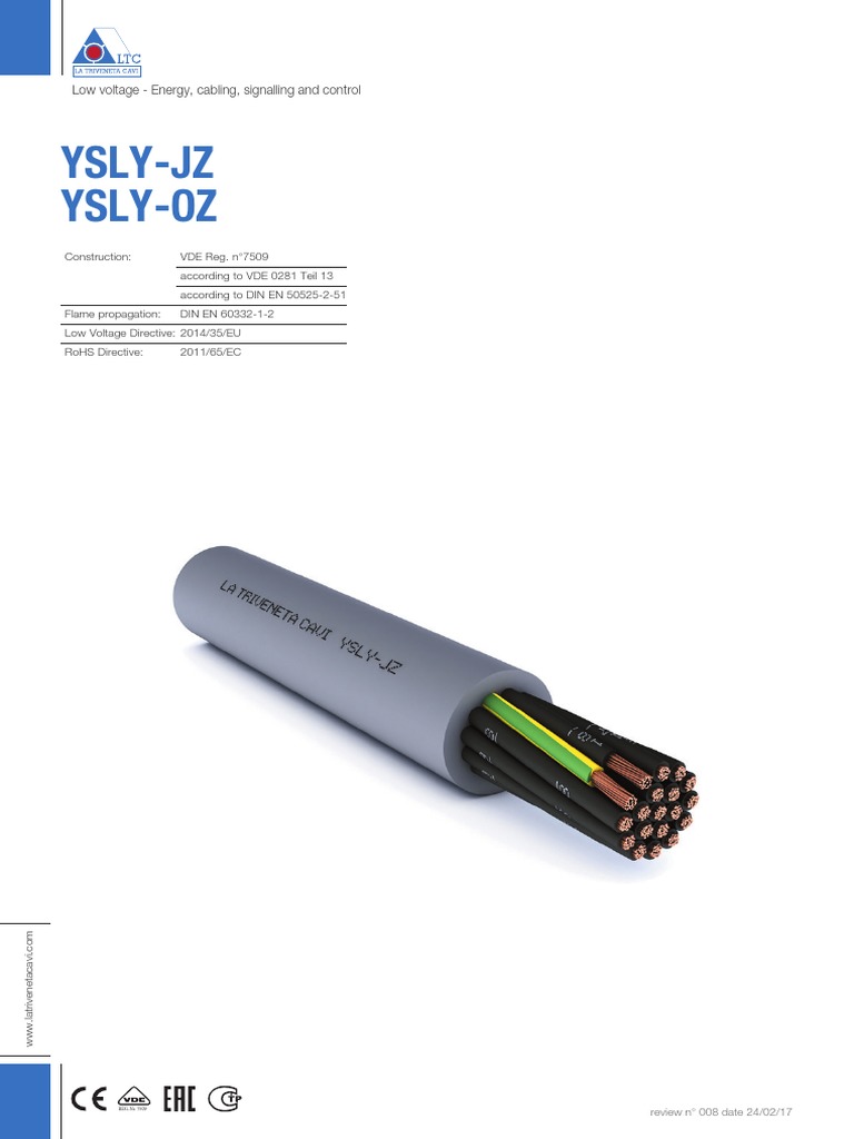Ysly-Jz Ysly-Oz: Low Voltage - Energy, Cabling, Signalling and Control | PDF | Electrical ...