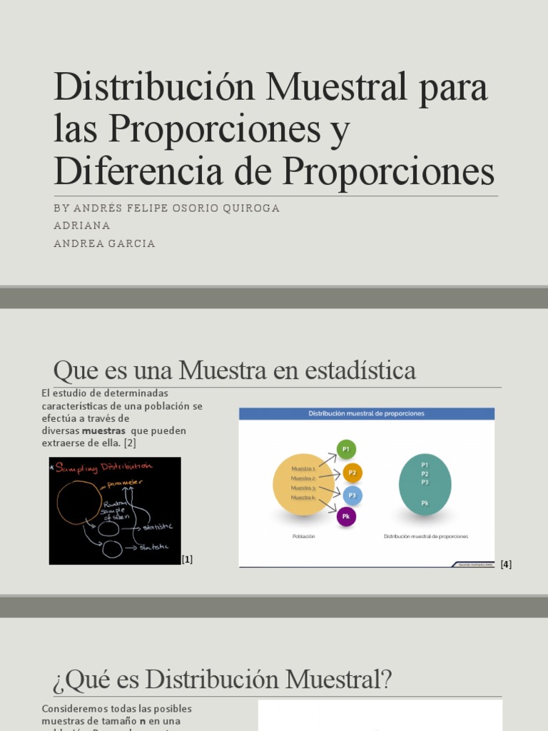 Distribución Muestral para Las Proporciones y Diferencia de | PDF | Muestreo (Estadísticas ...
