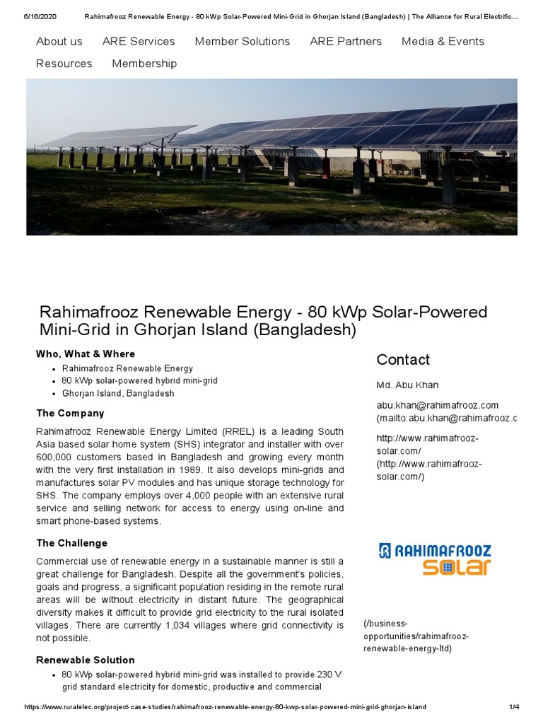 Rahimafrooz Renewable Energy - 80 KWP Solar-Powered Mini-Grid in ...