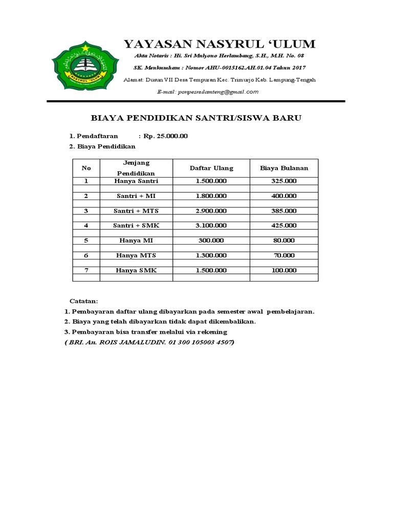 Rincian Pembayaran | PDF
