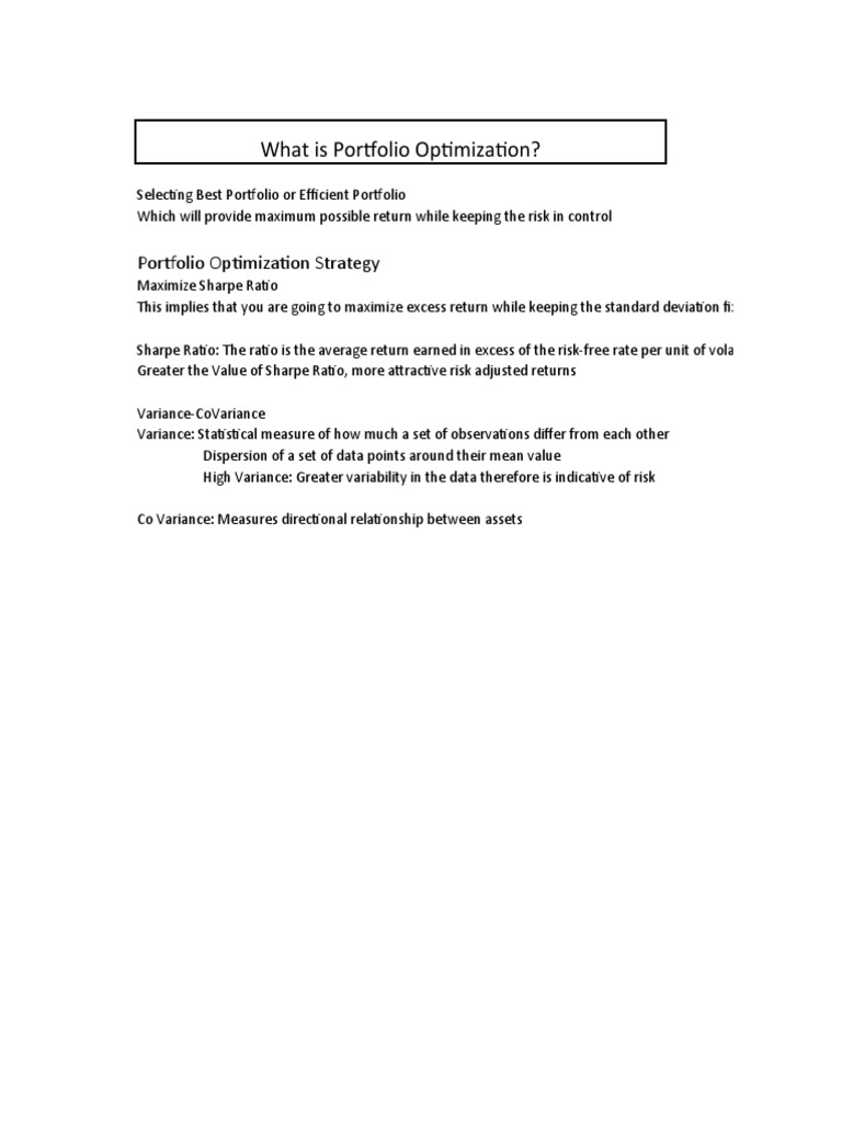 Portfolio Optimization Strategies Explained | PDF | Modern Portfolio ...
