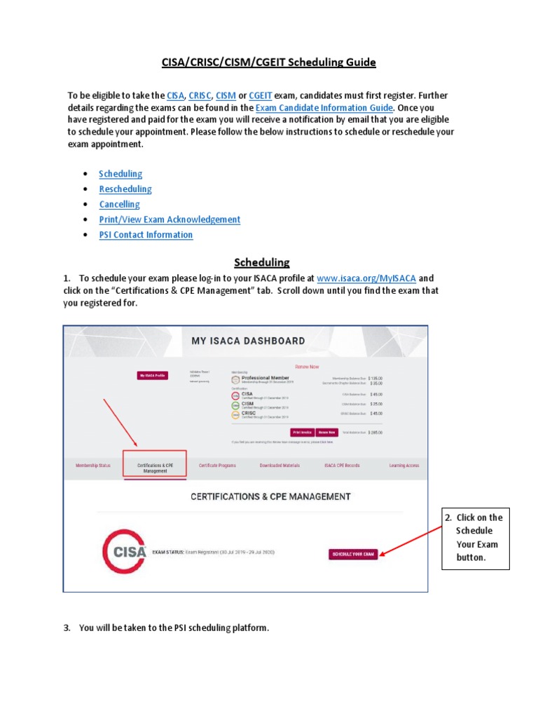 Cisa Crisc Cism Cgeit Exam Candidate Information Guide | PDF | Test ...