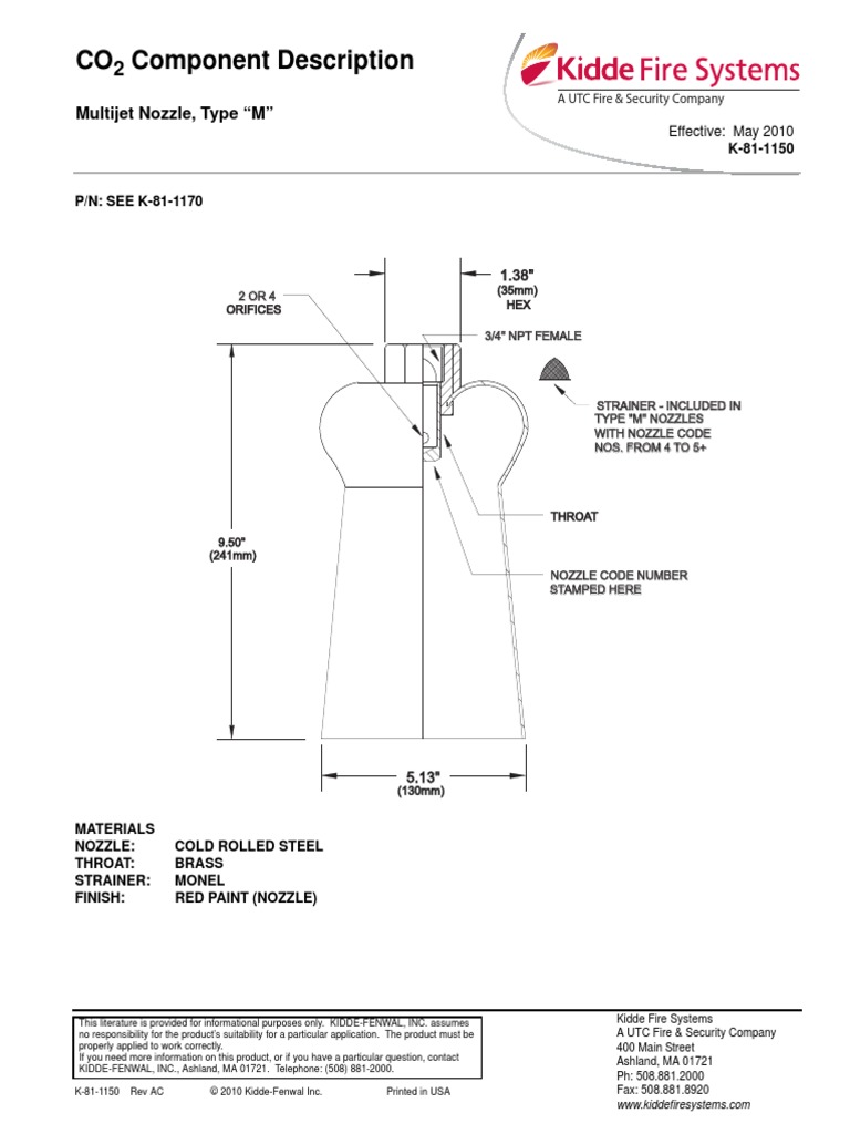 CO Component Description: Multijet Nozzle, Type "M" | PDF