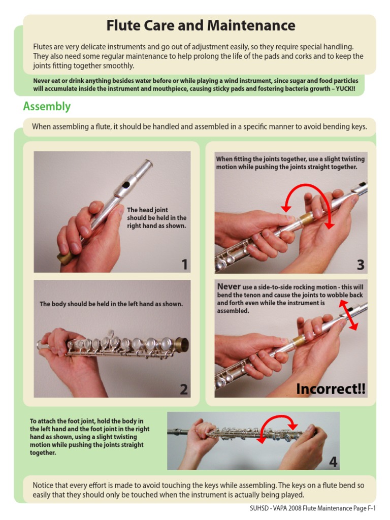Flute Care and Maintenance: Assembly | PDF | Lubricant | Materials