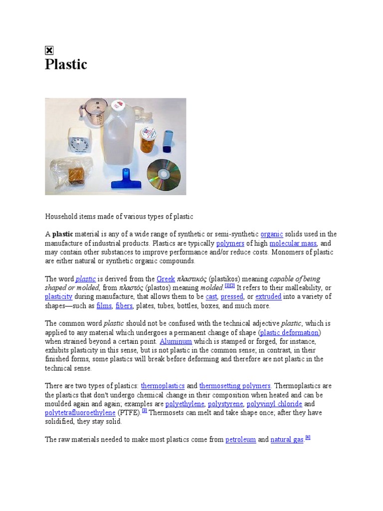 Plastic: Organic Polymers Molecular Mass | PDF | Plastic | Thermoplastic