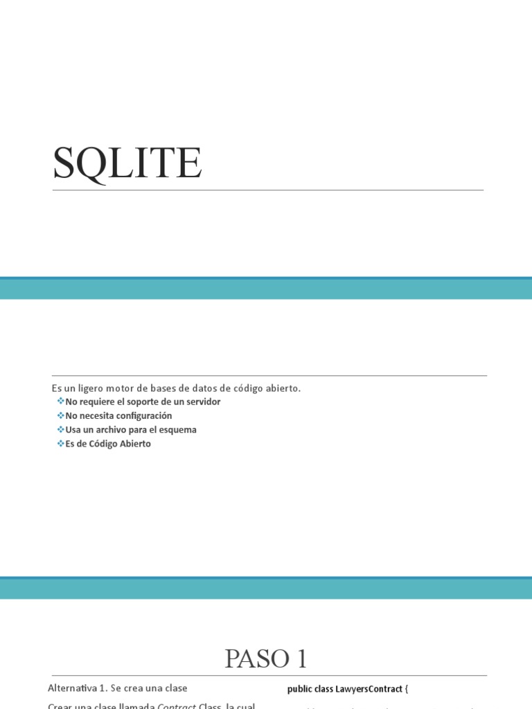 SQLITE | PDF | Bases de datos | Datos de computadora