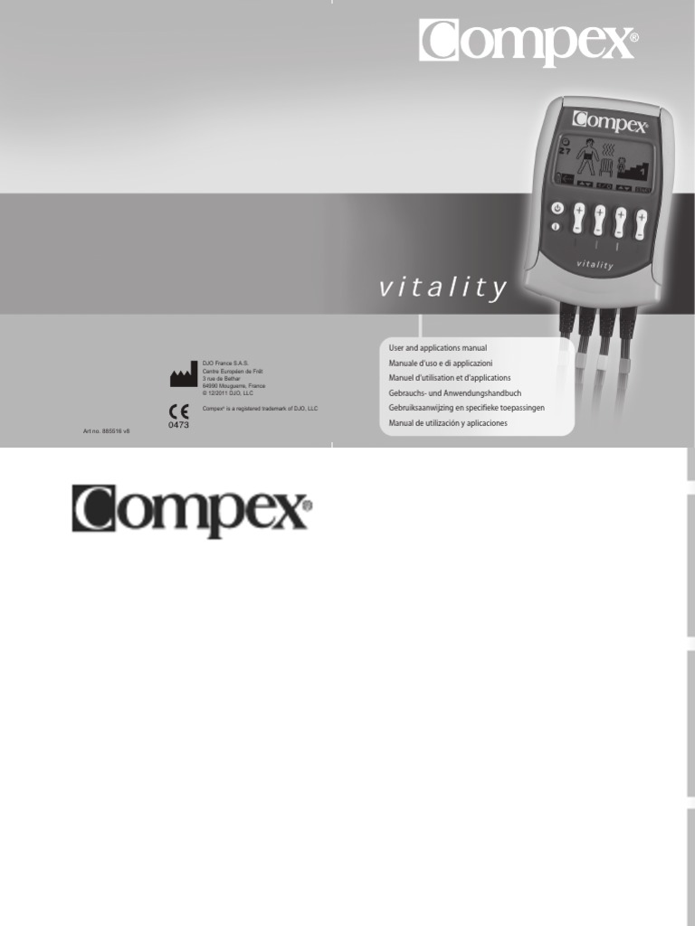 Compex Vitality EN, IT, FR, DE, NL, ES PDF | PDF | Battery Charger ...