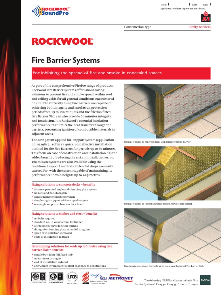 Rockwool Fire Barrier PDF | PDF | Duct (Flow) | Aluminium Foil