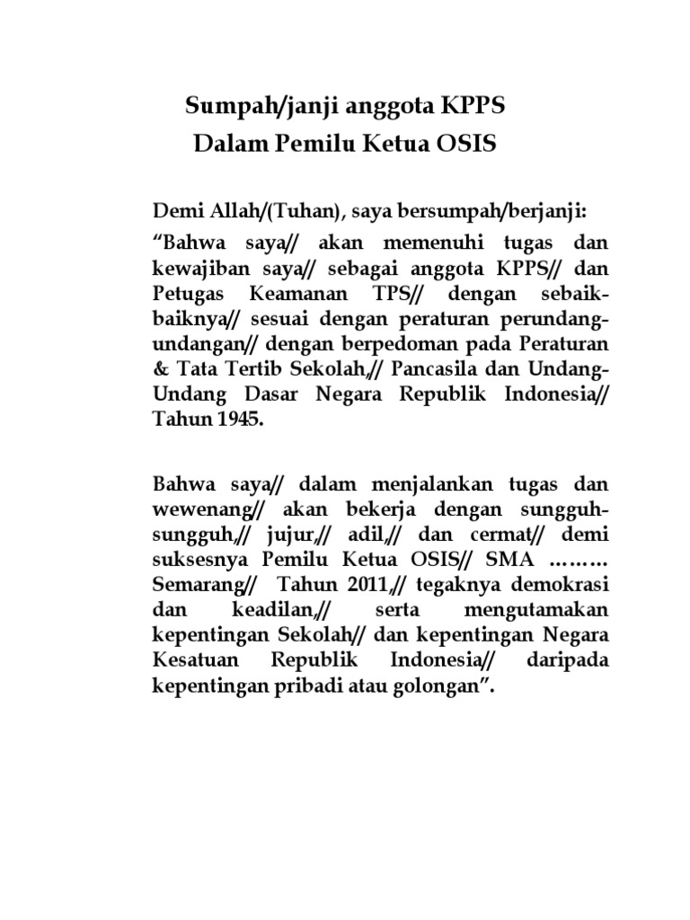 03-Sumpah Janji Kpps-Pemilos | PDF