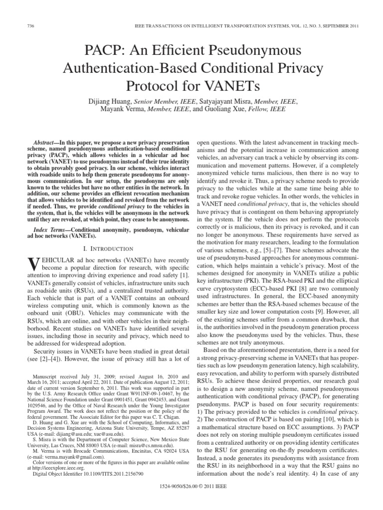 PACP An Efficient Pseudonymous | PDF | Cryptography | Public Key ...