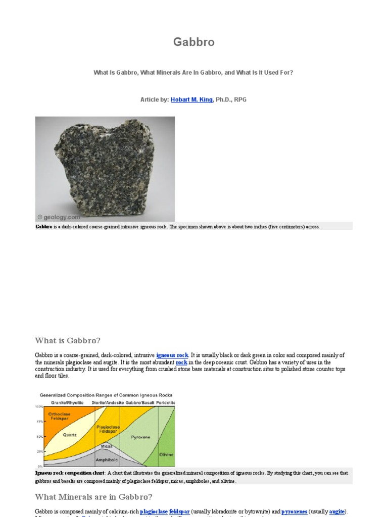 Gabbro Igneous Rock - Pictures, Definition & More | PDF | Basalt ...