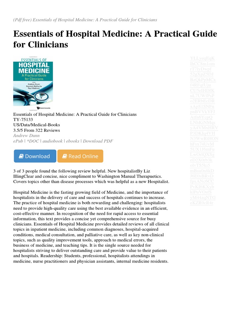 Essentials of Hospital Medicine: A Practical Guide for Clinicians - A ...