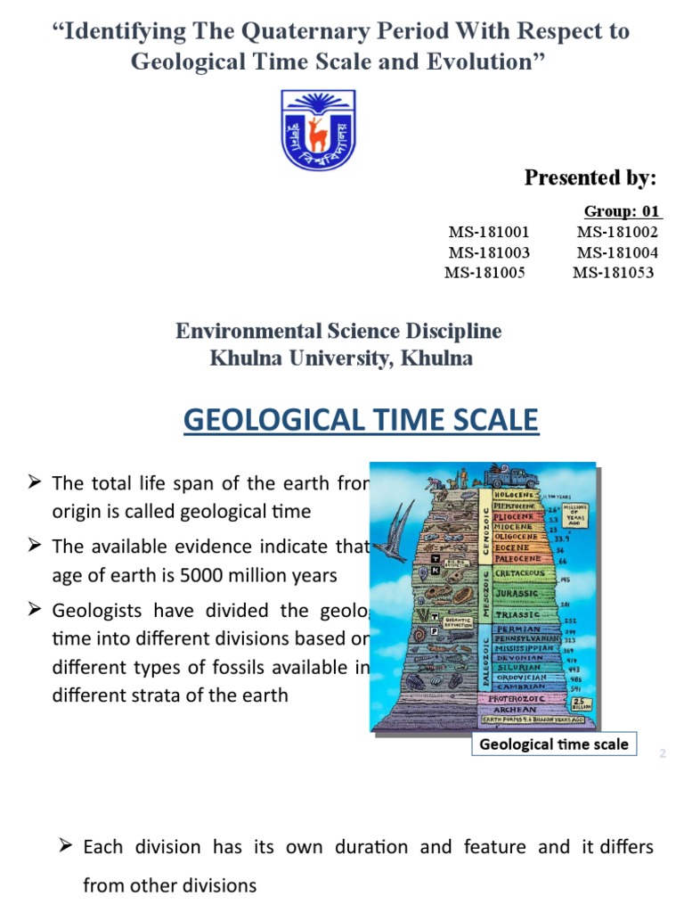 Identifying The Quaternary Period With Respect To Geological Time Scale ...