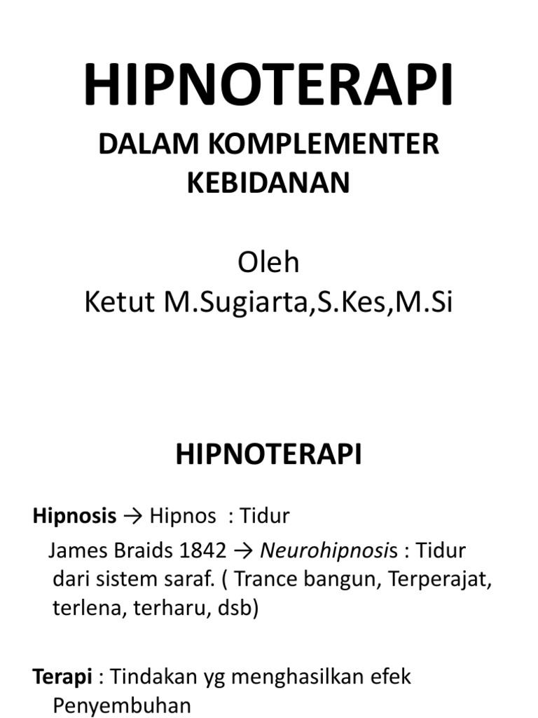 Hipnoterapi Dalam Komplementer Kebidanan | PDF
