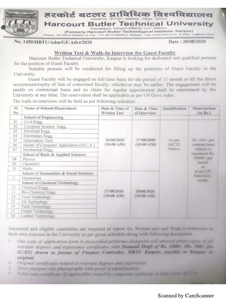 HARCOURT BUTLER TECHNICAL UNIVERSITY (HBTU) Job 6 | PDF