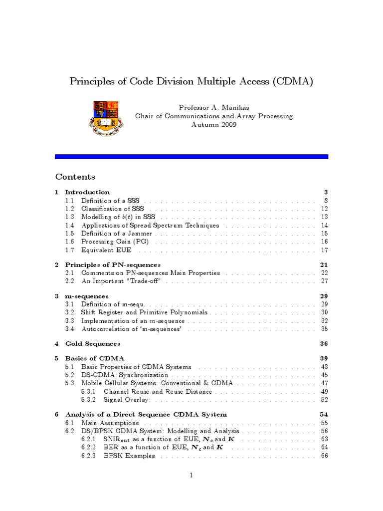 Principles of Code Division Multiple Access (CDMA | PDF | Algorithms | Telecommunications
