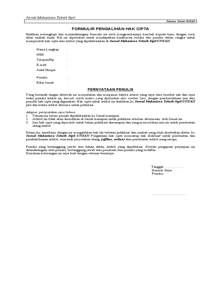 Surat Pernyataan Penulis Prin | PDF