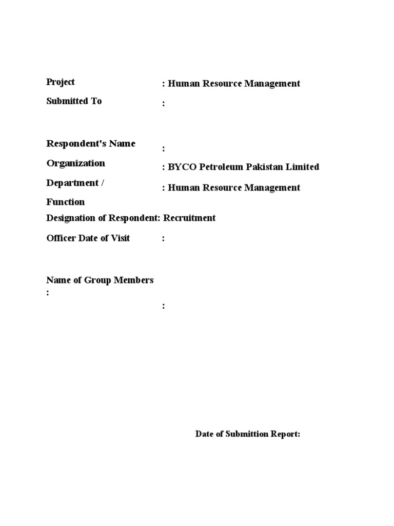 Byco Report | PDF | Human Resource Management | Recruitment